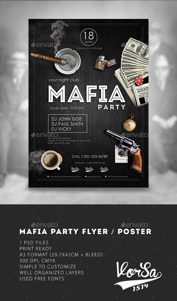 Mafia Flyer Poster by VORSA | GraphicRiver