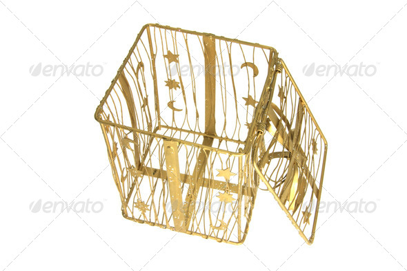 Gold Wire Gift Box Stock Photo by lightzone | PhotoDune