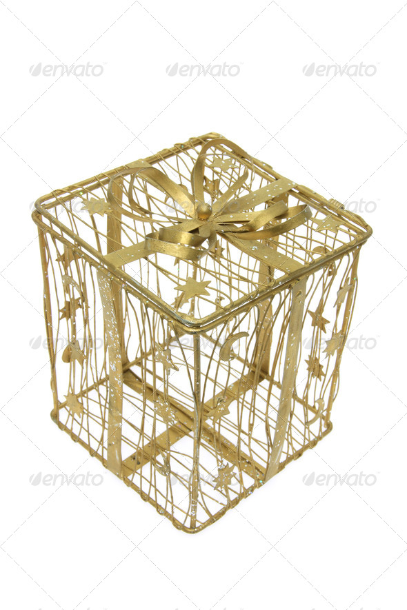 Gold Wire Gift Box Stock Photo by lightzone | PhotoDune