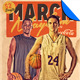 March Mayhem Retro Basketball Flyer Template, Print Templates ...
