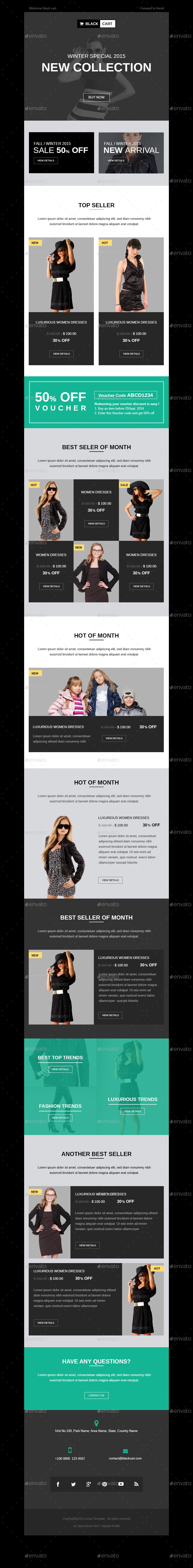 E-commerce Special Offers Newsletter PSD Template, Web Elements ...