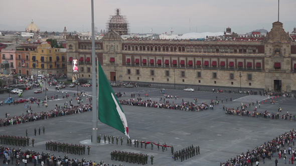 Zocalo Flag Mexico City Flag Change 3, Stock Footage | VideoHive