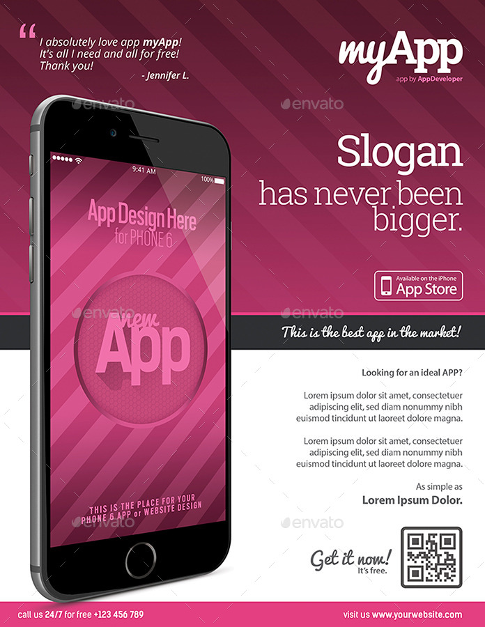 Mobile App Flyers Template 12 by Level_Studio | GraphicRiver