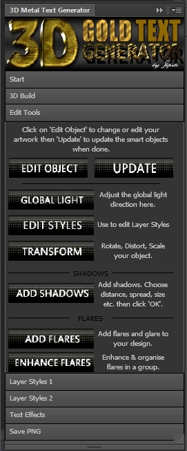 3D Gold Text Generator Panel, Add-ons | GraphicRiver