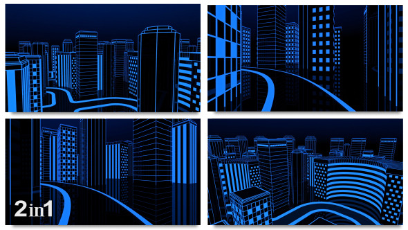 Neon Glow Night City Loop (2-Pack), Motion Graphics | VideoHive