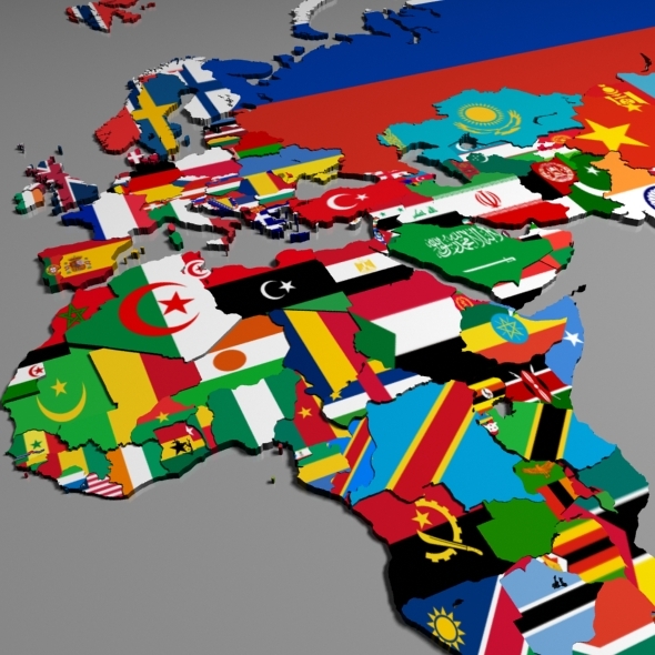 Political Map of the World with Flags by UMURdesign | 3DOcean