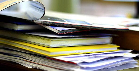 A Pile of Books and Documents, Stock Footage | VideoHive