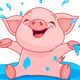 Piggy in a Puddle, Vectors | GraphicRiver
