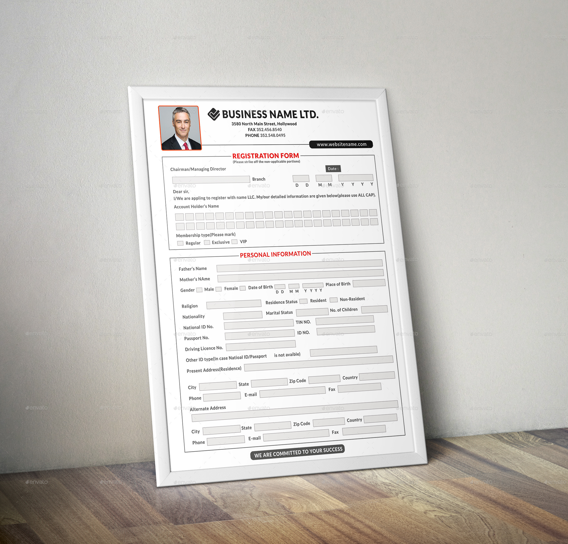 Registration Form With MS Word, Print Templates | GraphicRiver
