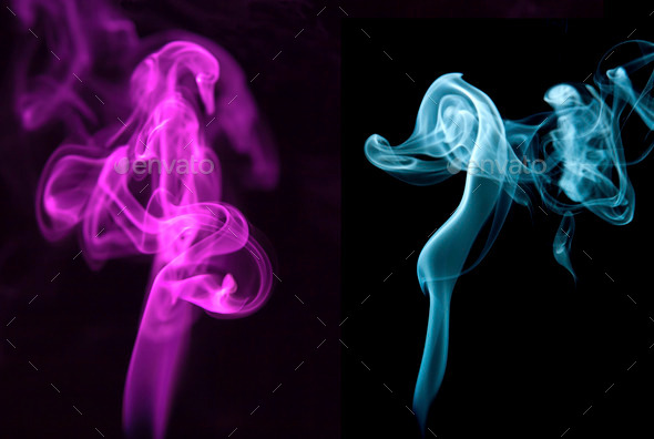 Two opposing smoke forms. - Stock Image - Everypixel