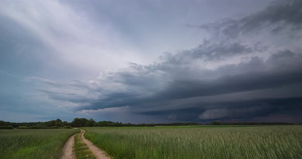 Huge Shelf Cloud Out Ahead of a Cool Outflow of Air From a Thunderstorm ...