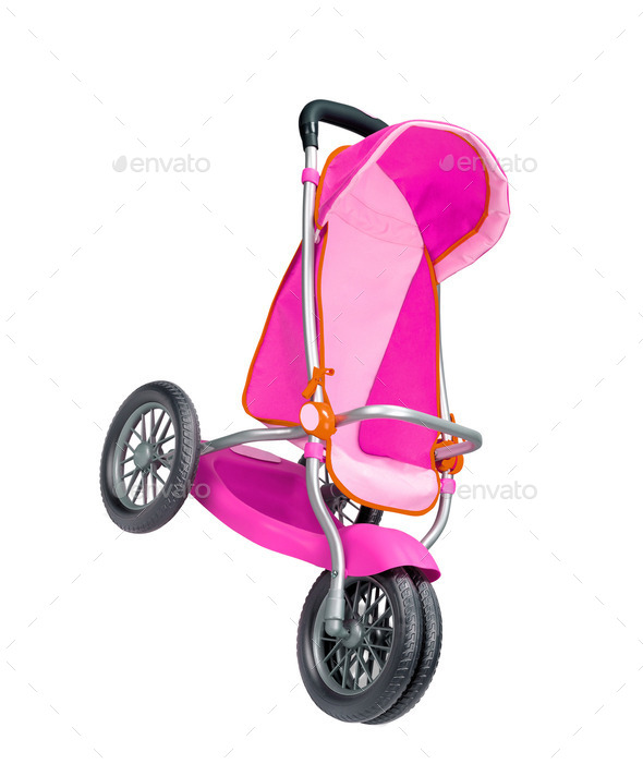 Modern beautiful perambulator on a white background Stock Photo by ...