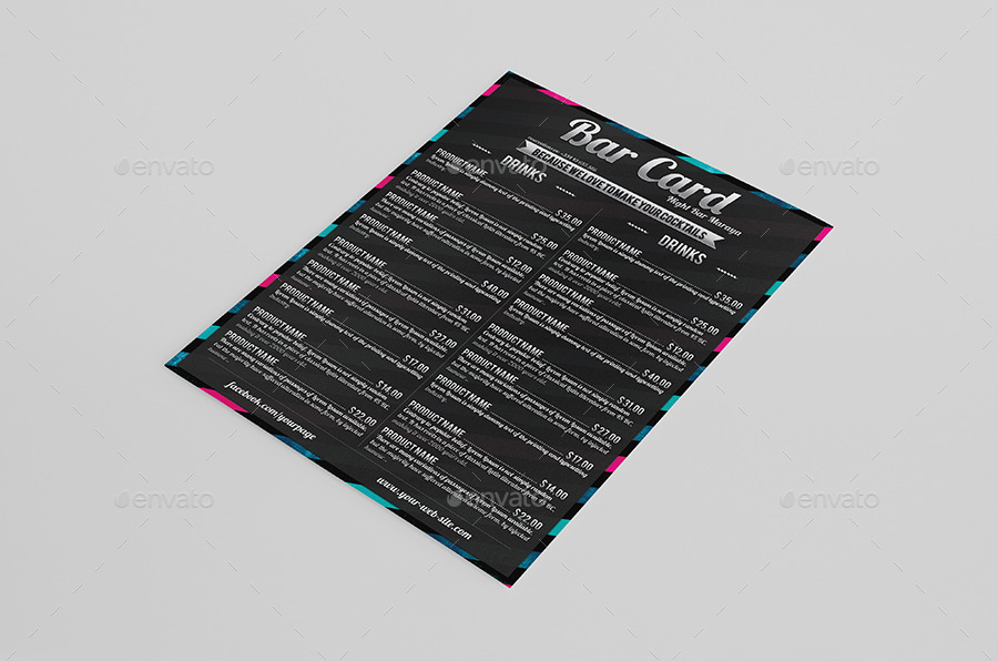 Multipurpose Retro Style Bar Card, Print Templates | GraphicRiver