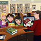 Kids Checking Out Books in the Library, Vectors | GraphicRiver