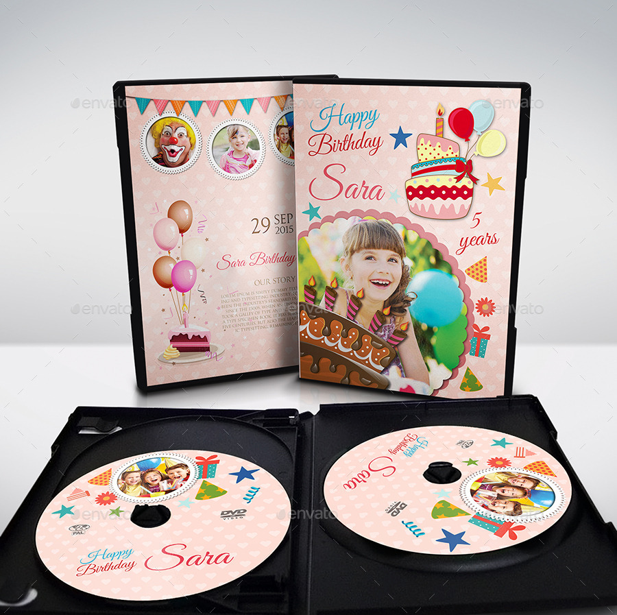 Birthday Party DVD Cover and DVD Label Template, Print Templates ...