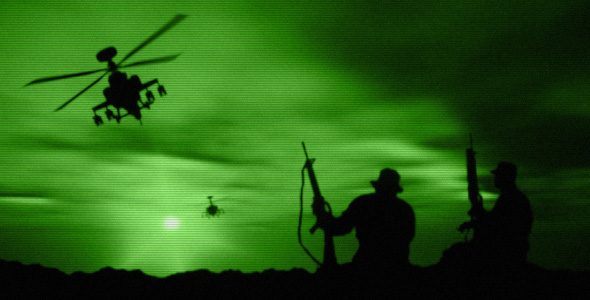 Apache Helicopters Flying Over Troops, Motion Graphics | VideoHive