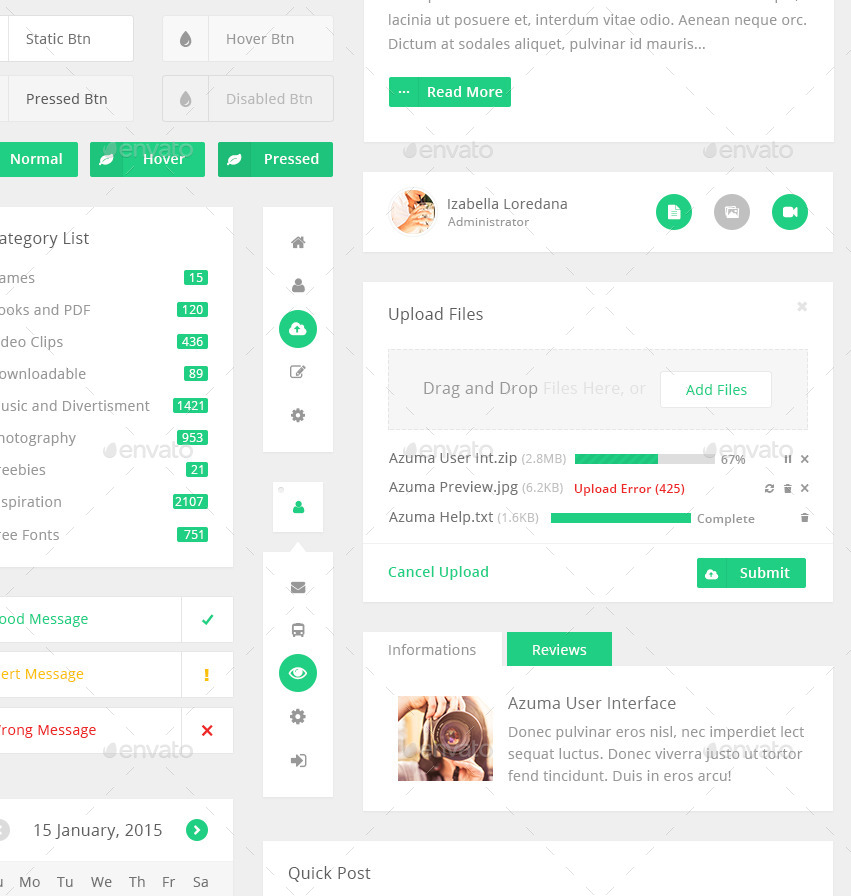 Azuma UI - New Modern User Interface Design, Web Elements | GraphicRiver