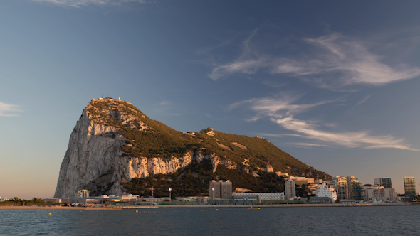 Sunset At Gibraltar, Day To Night 1, Stock Footage | VideoHive