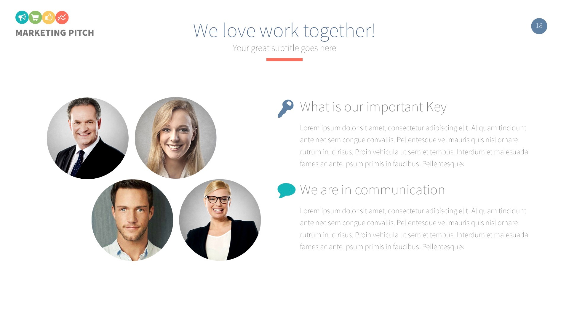 Marketing Slide Pitch Deck Powerpoint Template, Presentation Templates