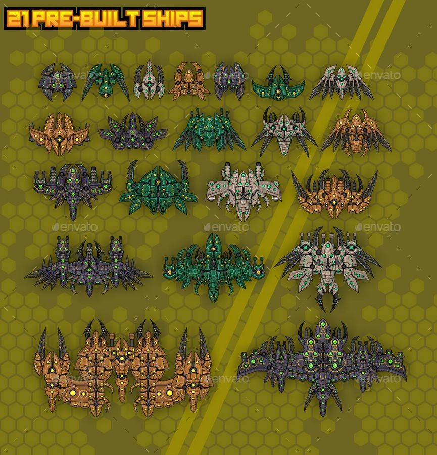 Alien Spaceship Creation Kit, Game Assets | GraphicRiver