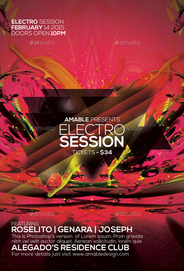 Electro Session Flyer, Print Templates | GraphicRiver