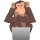Monkey and Computer by Andrey1005 | GraphicRiver
