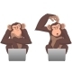 Monkey and Computer, Vectors | GraphicRiver