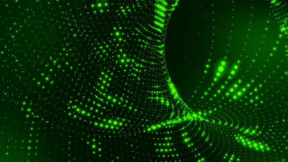 Green Color Glowing Technology Particle Animated Background, Motion ...