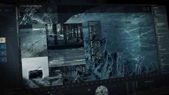 Futuristic Scan Interface Analyzes Army Tanks Position In Military ...