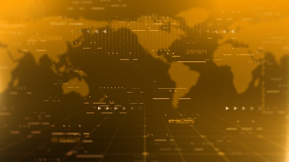 World Map News Background Golden, Motion Graphics | VideoHive