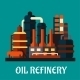 Oil Refinery Factory in Flat Style, Vectors | GraphicRiver