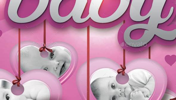 Baby Birth Announcement Flyer, Print Templates | GraphicRiver