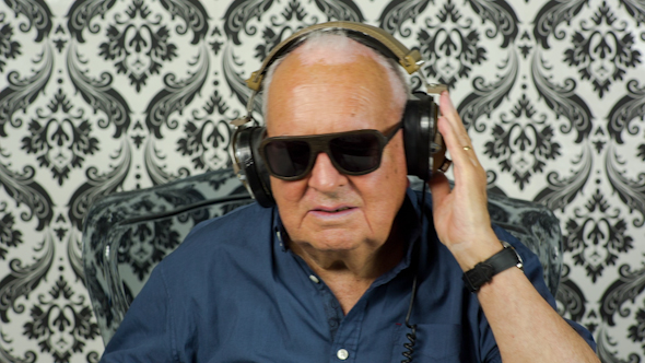 Funky Grandpa Dj With Headphones 2, Stock Footage | VideoHive