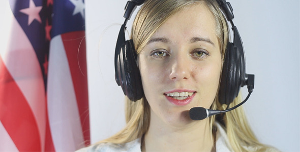American Call Center Operator Speaks on Camera, Stock Footage | VideoHive