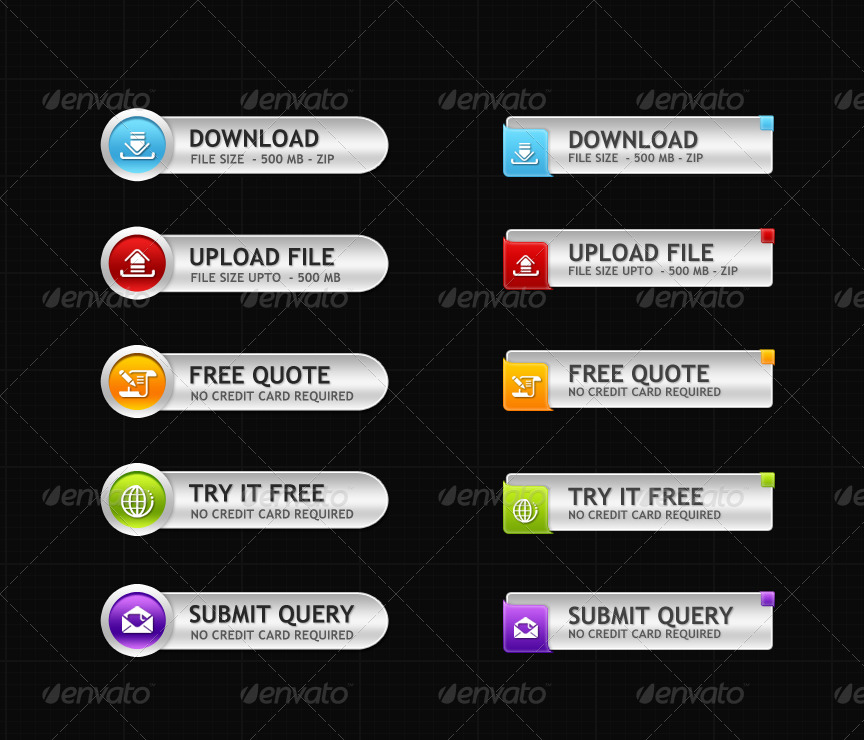 Web Buttons, Web Elements | GraphicRiver