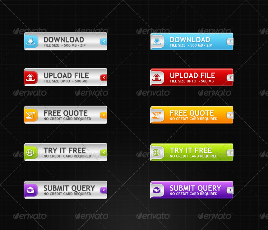 Web Buttons, Web Elements | GraphicRiver