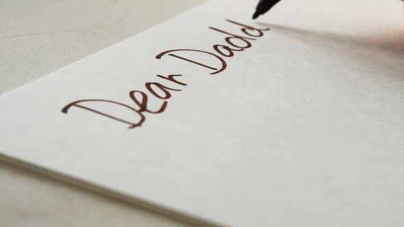 Writing a Letter to Dear Daddy, Stock Footage | VideoHive