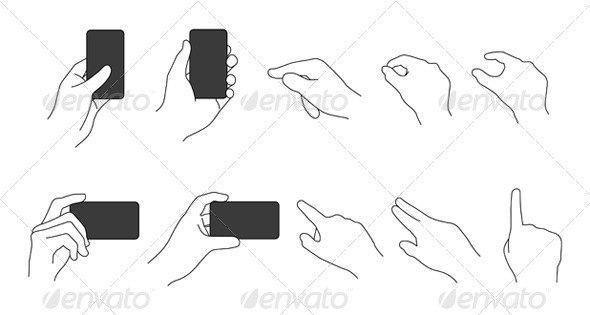 Vector Hand Set, Vectors | GraphicRiver