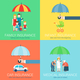4-in-1 Insurance Concept Illustrations, Vectors | GraphicRiver