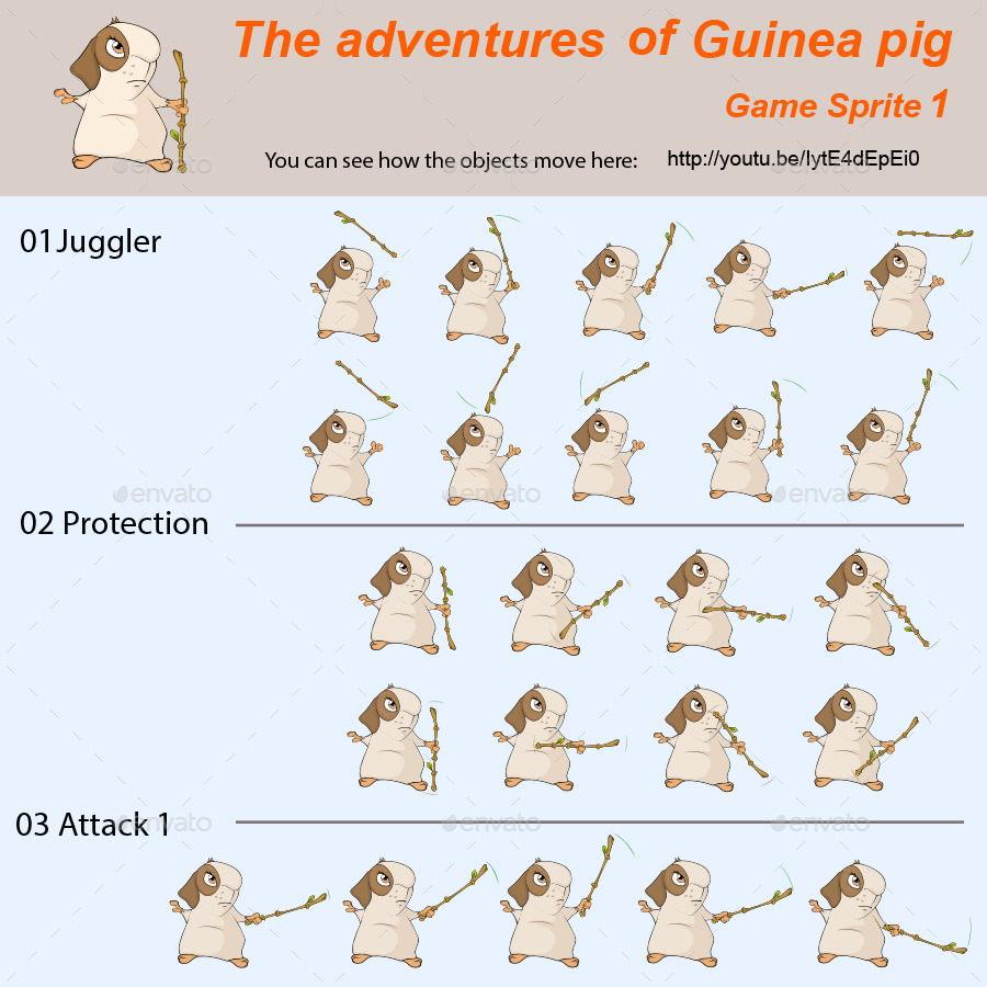the adventures of guinea pig, Game Assets | GraphicRiver
