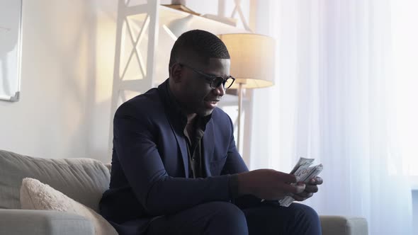 Business Wage Money Making Man Happy Dollar Office, Stock Footage ...