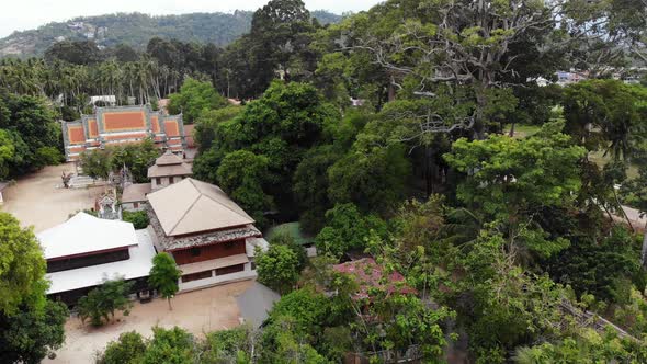 Classic Buddhist Temple Between Forest. From Above Drone View Classic ...