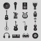 Set of Black and White Musical Instruments, Icons | GraphicRiver