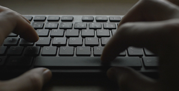 Keyboard Typing Work In Office At Night, Stock Footage | VideoHive
