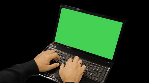Typing on Laptop with Green Screen, Stock Footage | VideoHive