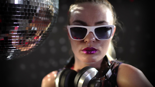Female Dj Face Sunglasses Disco 1, Stock Footage | VideoHive