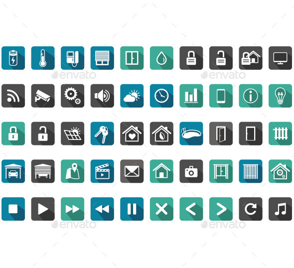 Home Management, Smart Home Icon Set by dilyanah | GraphicRiver