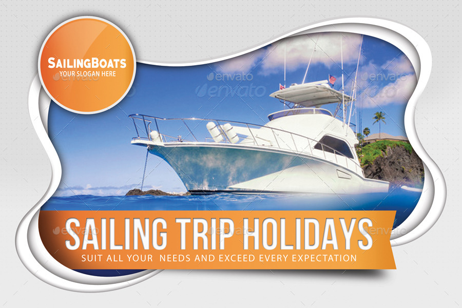 3 in 1 Boat Sailing Postcard Template Bundle, Print Templates ...