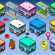 Isometric Rainbow Buses by aurielaki | GraphicRiver