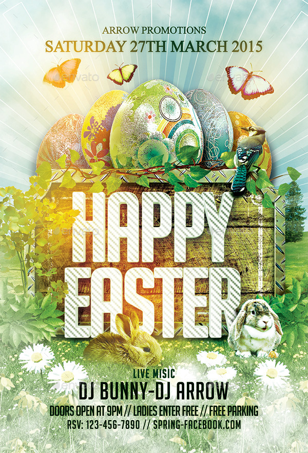 Happy Easter Flyer Template, Print Templates | GraphicRiver